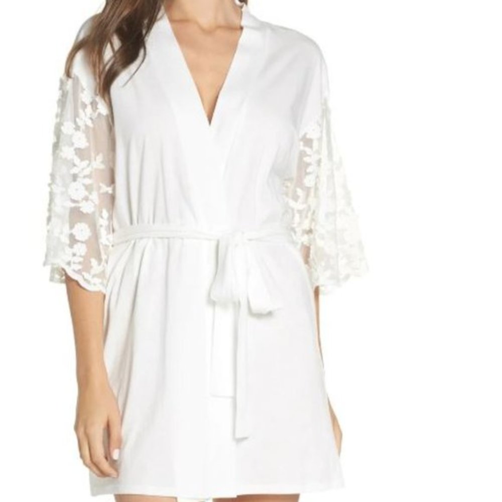 Flora Nikrooz Bridal Matching 2 Pc. Teddy/Robe Size M - Gem